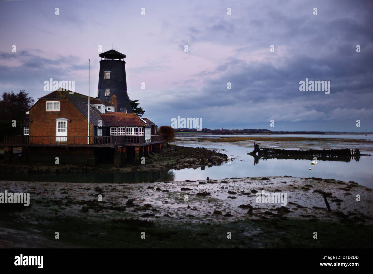 Langstone Mill at sunset Stock Photo - Alamy