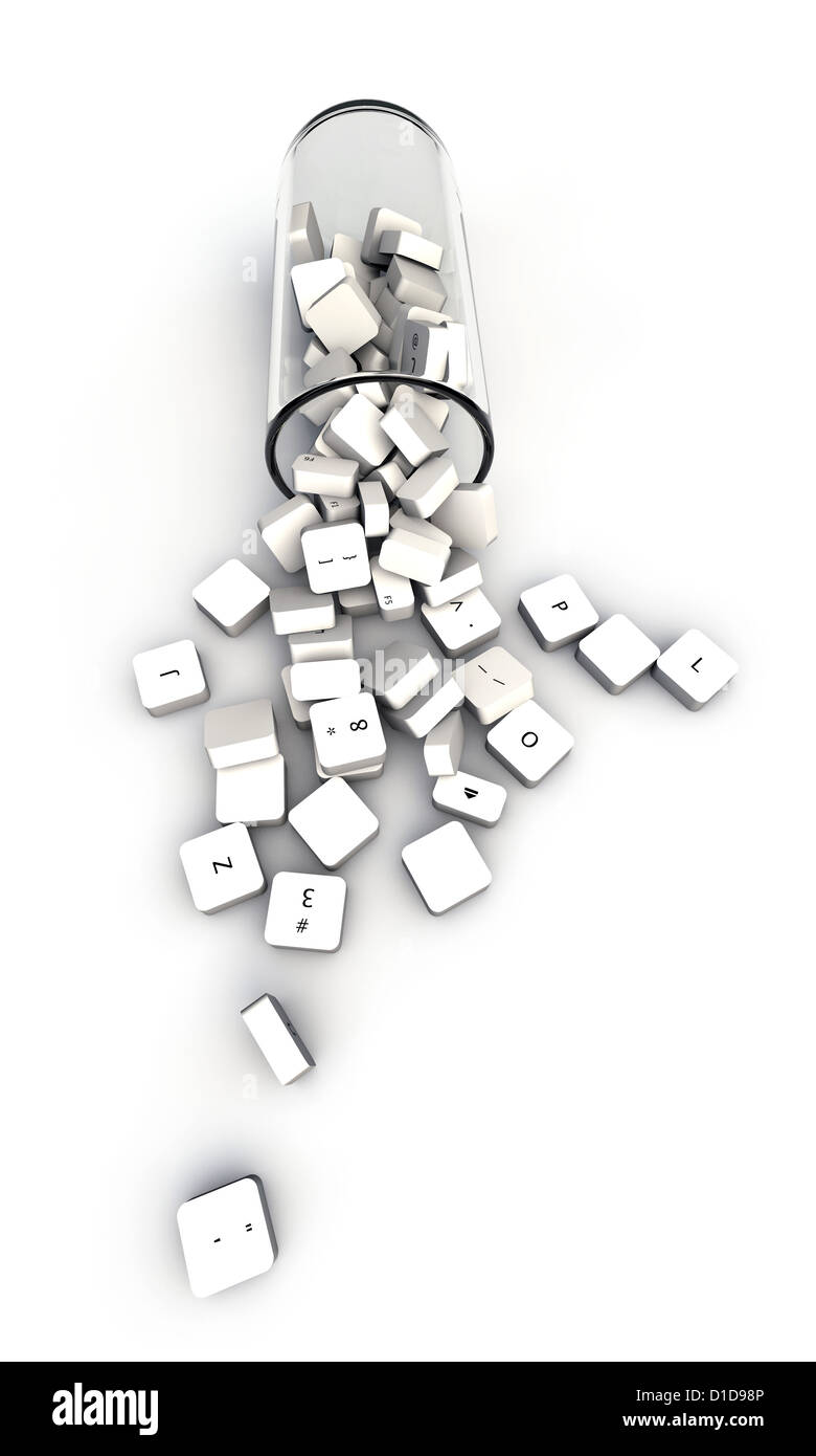 computer keys in a glass isolated on white background Stock Photo - Alamy