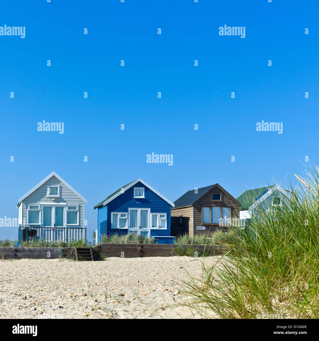 Christchurch bay beach huts hi-res stock photography and images - Alamy