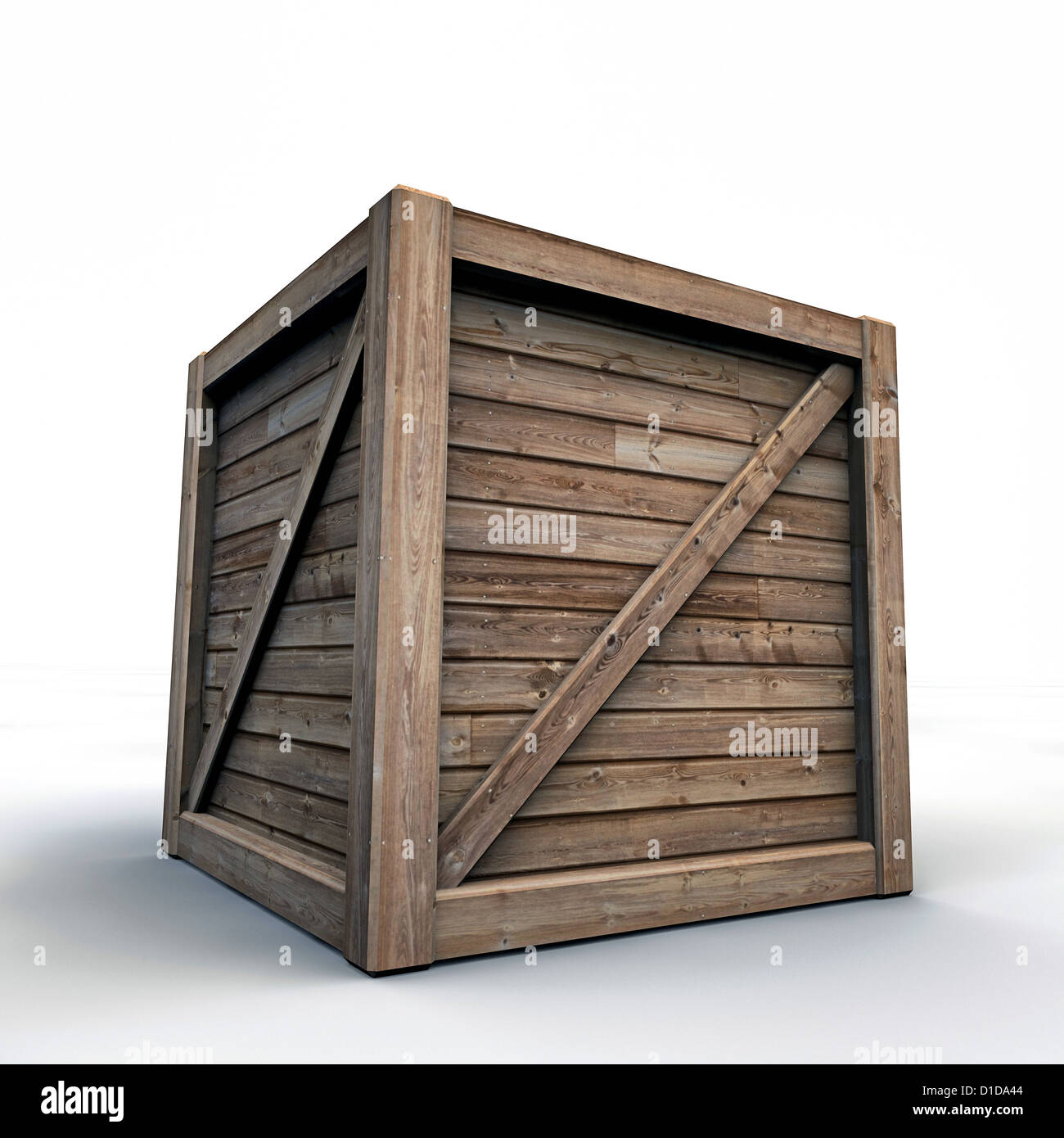 wooden crate isolated on white background Stock Photo - Alamy