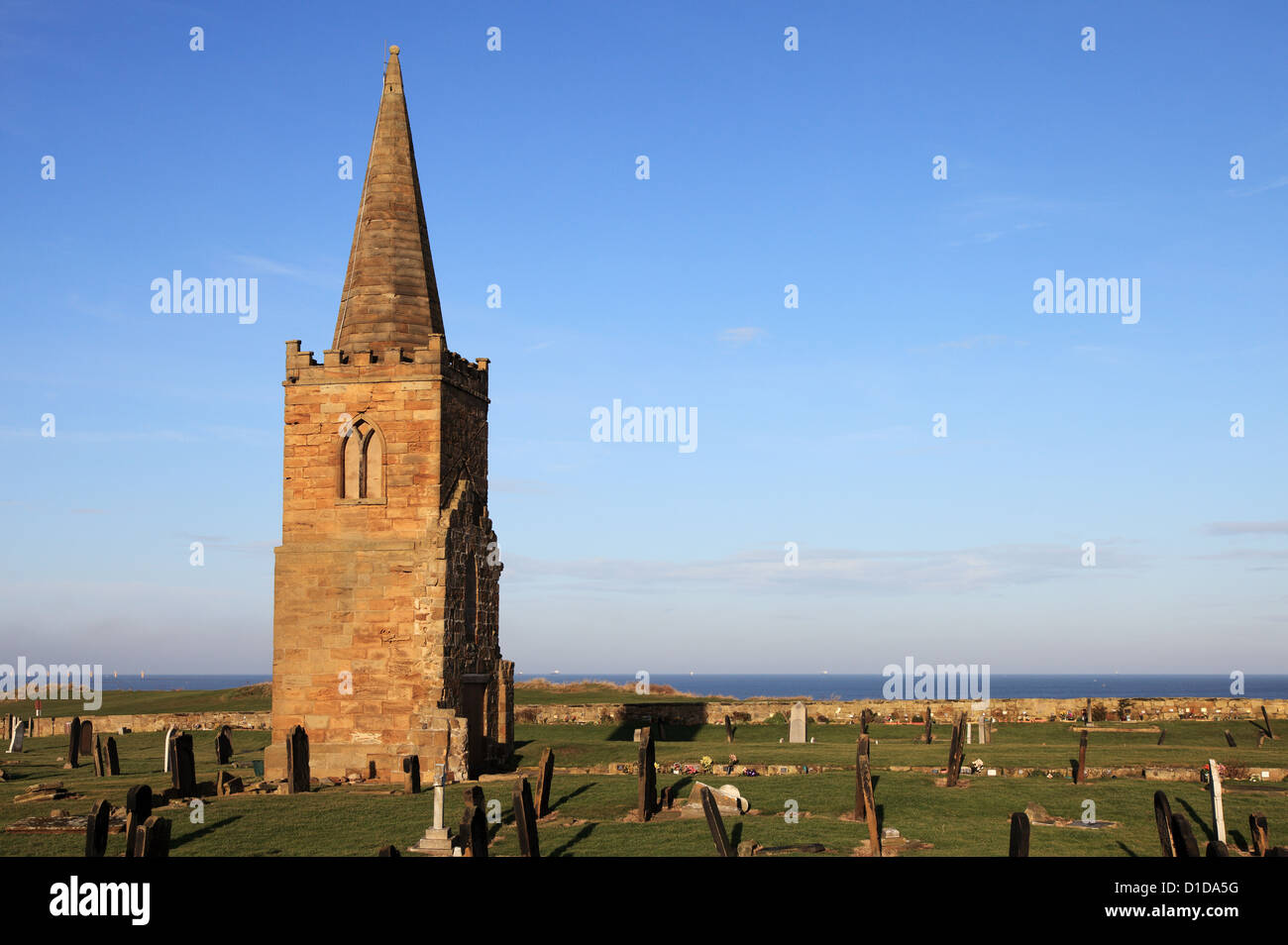 St Germain's church tower and spire Marske near Redcar north east ...