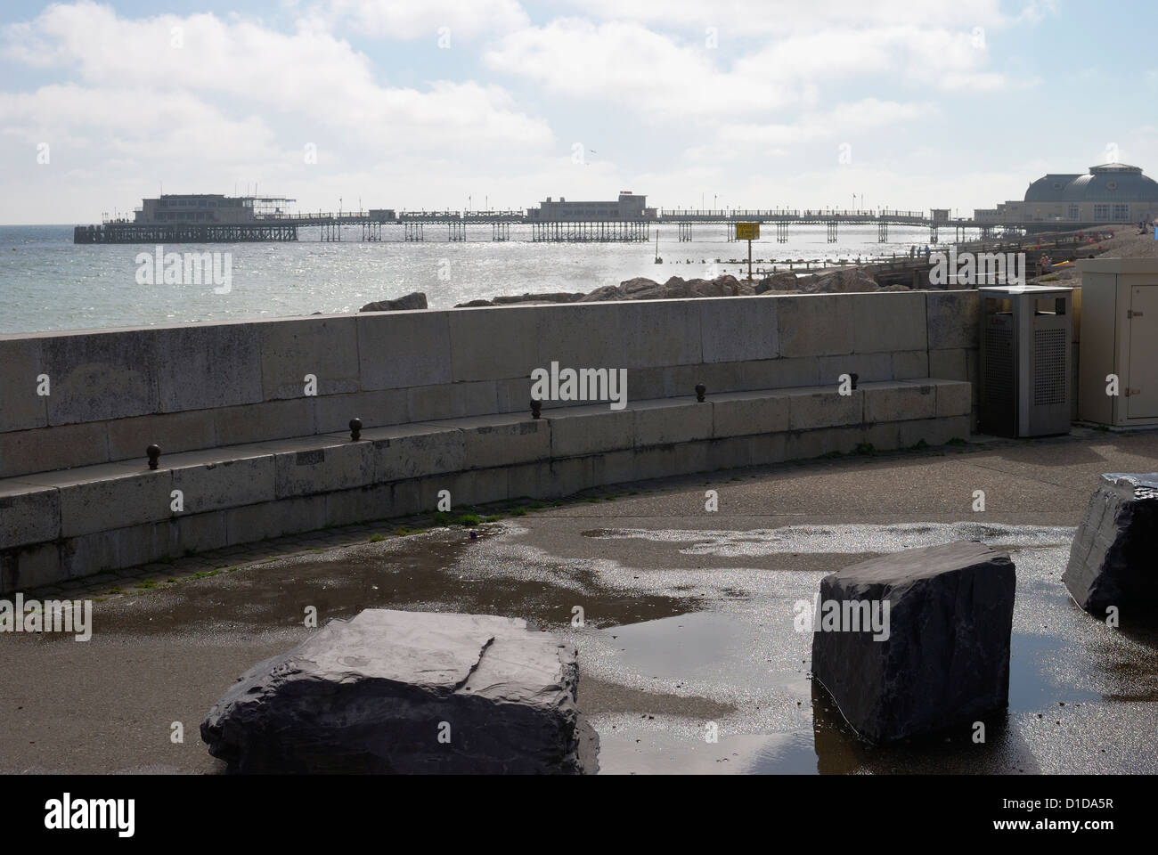 Splash Point on the promenade of seafront at Worthing. West Sussex ...