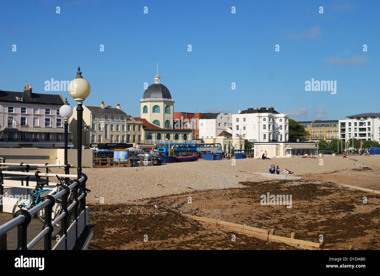 Seafront at Worthing. West Sussex. England. Viewed from the pier. With ...
