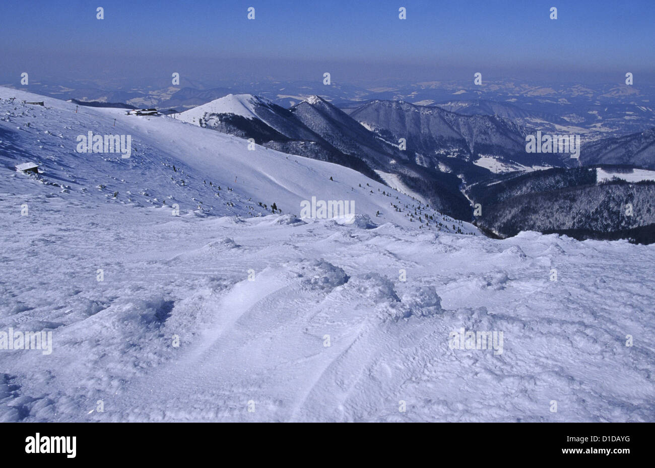 View of Vratna valley from Chleb, National Park Mala Fatra, Slovakia ...