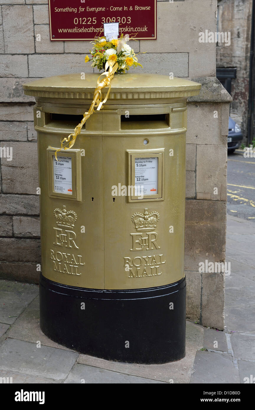 Gold postbox for Ed McKeever Bradford on Avon Wiltshire England UK ...