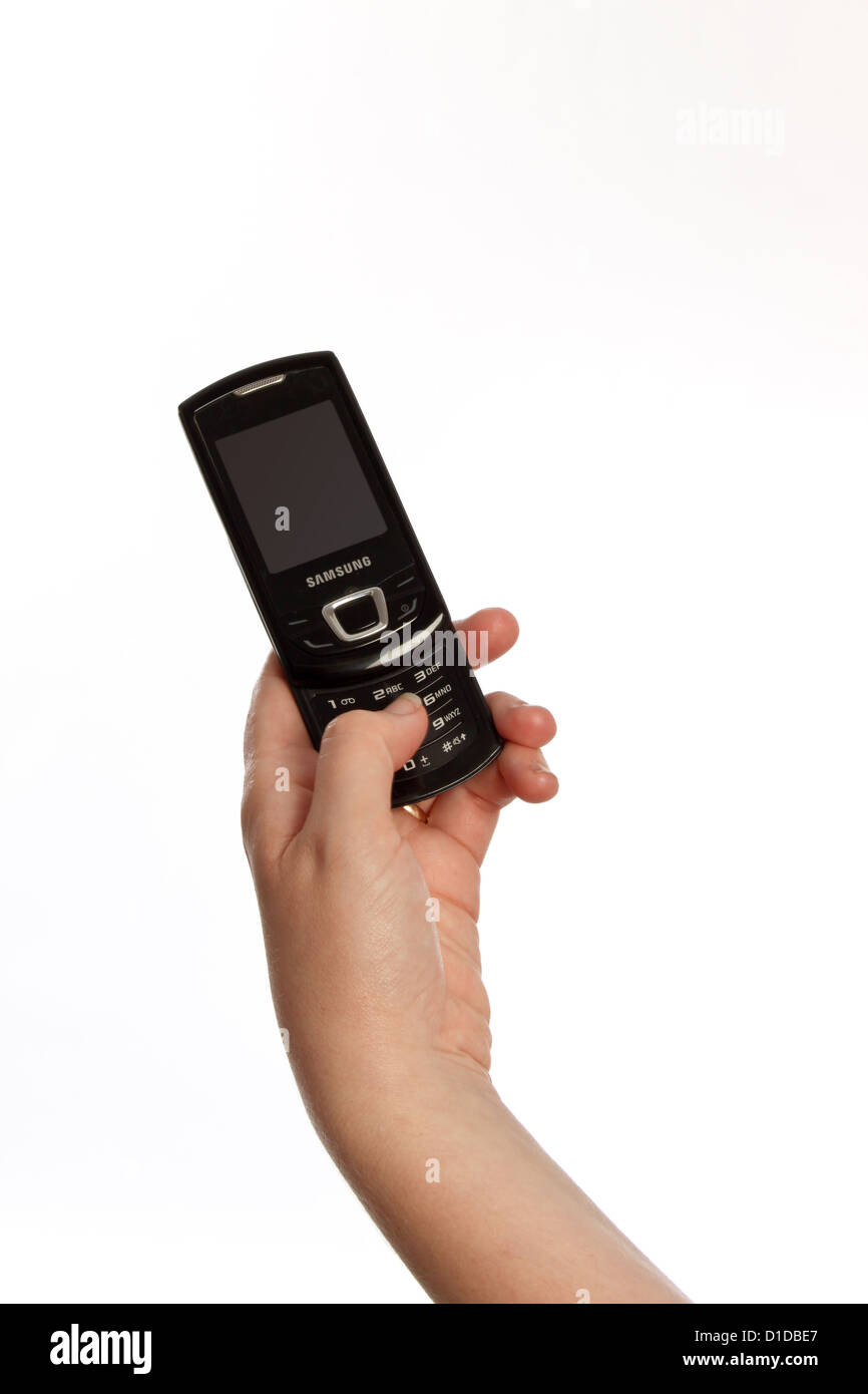 close up of a hand holding a mobile phone Stock Photo - Alamy