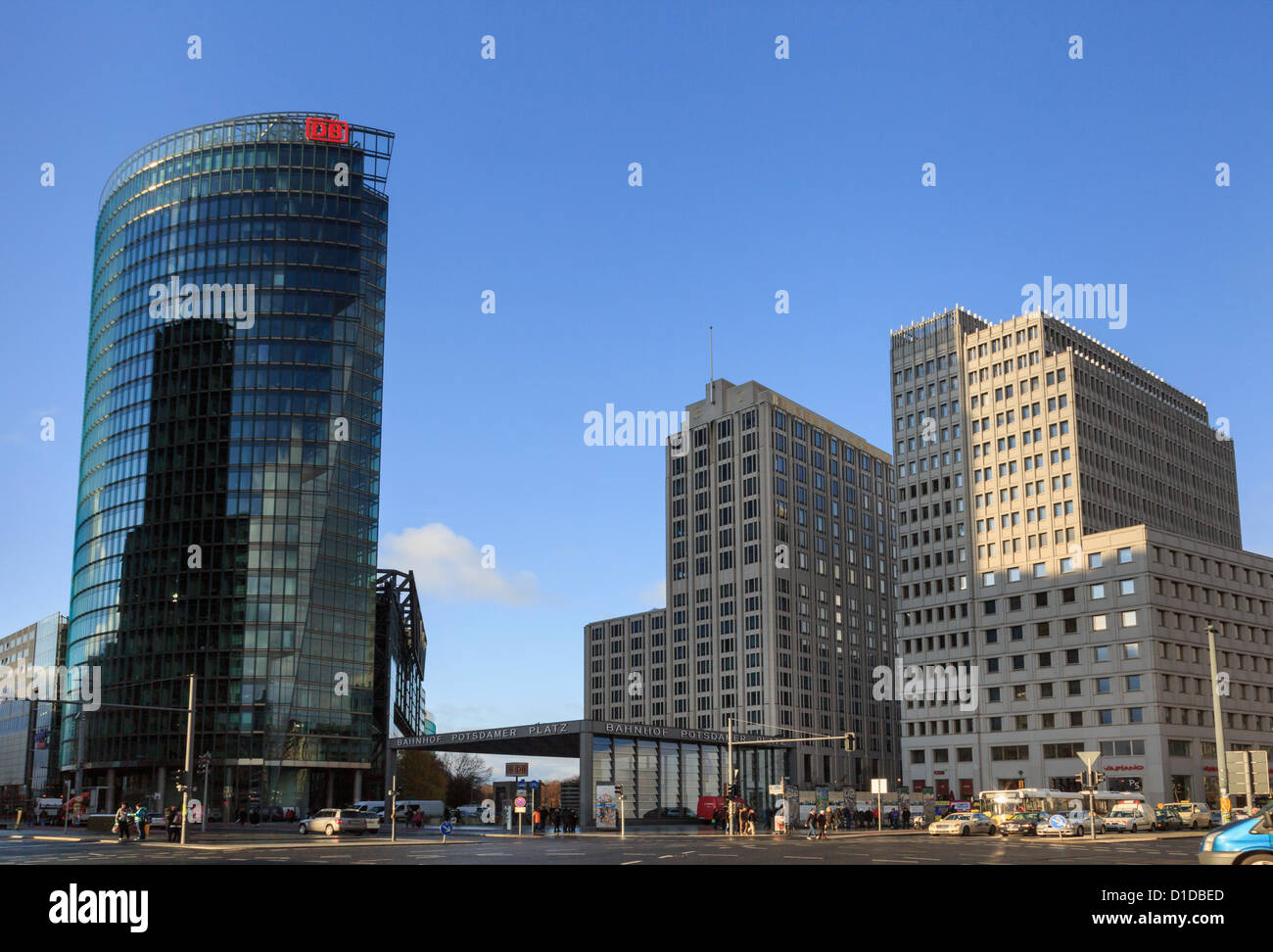 Modern buildings and DB building by underground station in former east ...