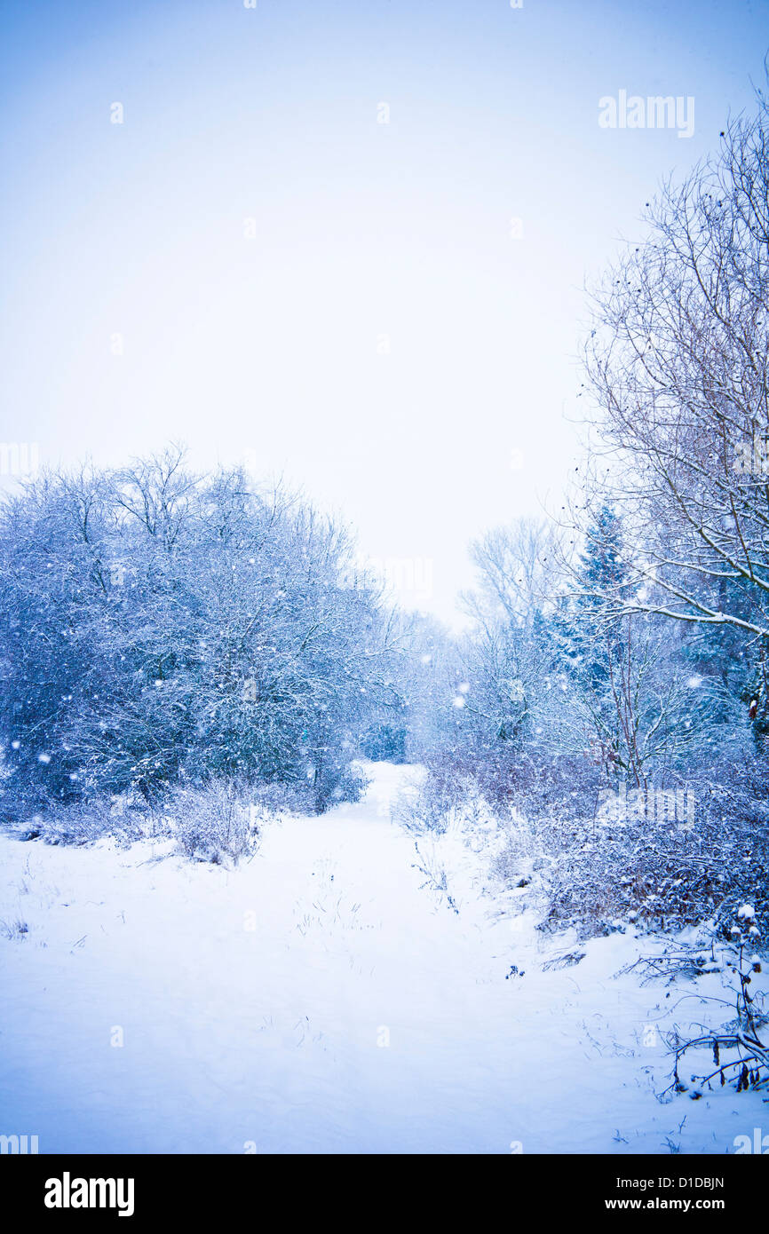 country landscape under snow Stock Photo - Alamy