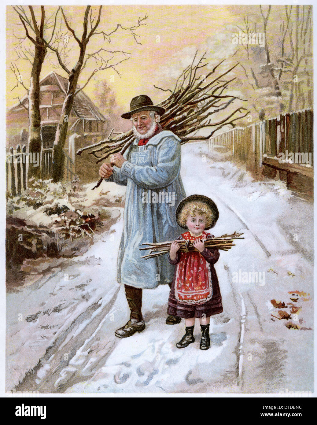 Girl collecting firewood High Resolution Stock Photography and Images ...