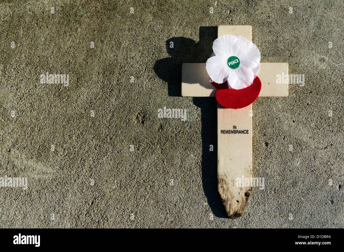 A single cross on the war memorial in Bromley, Kent following ...