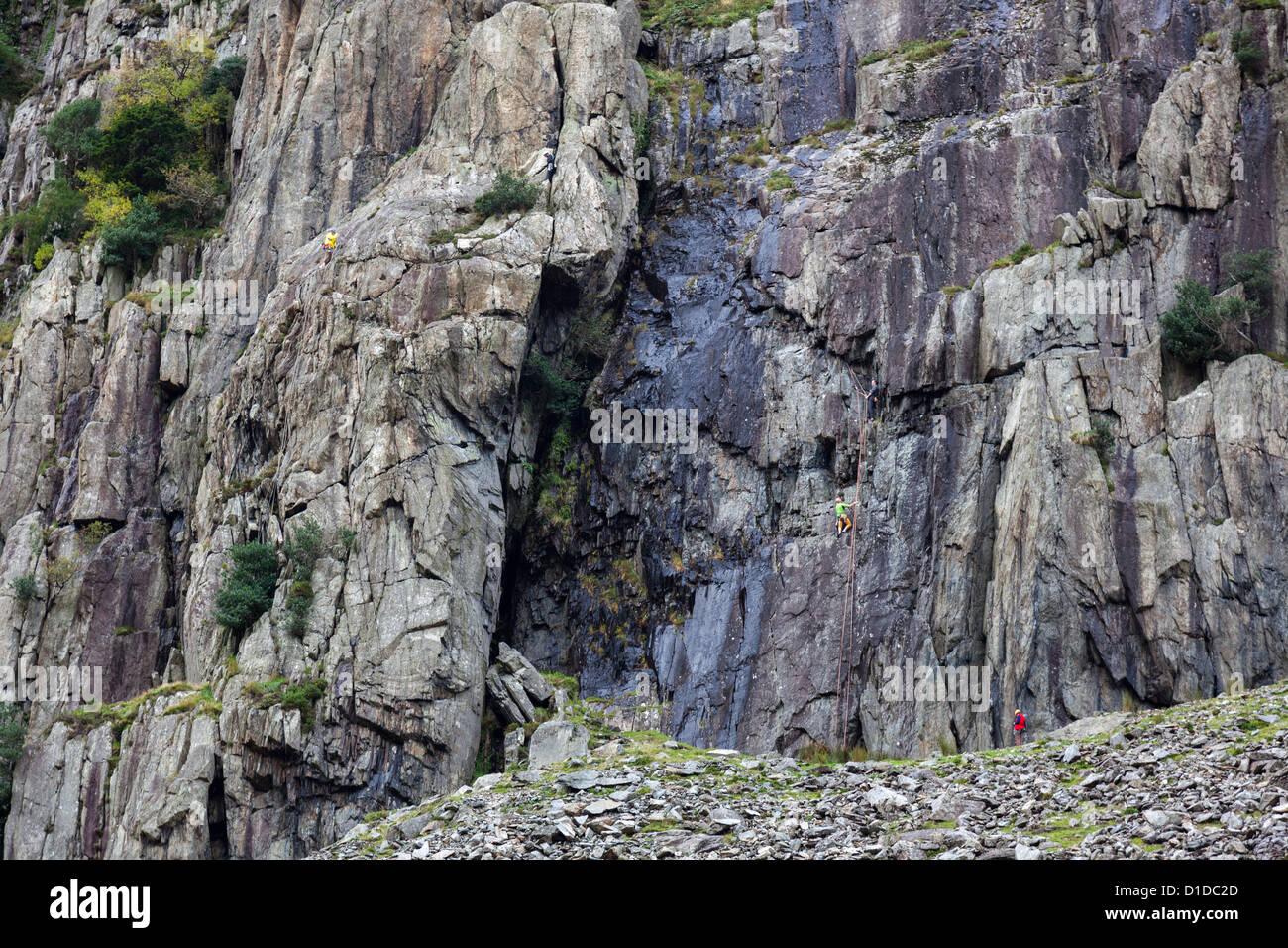 Rock climbing in Snowdonia Stock Photo - Alamy