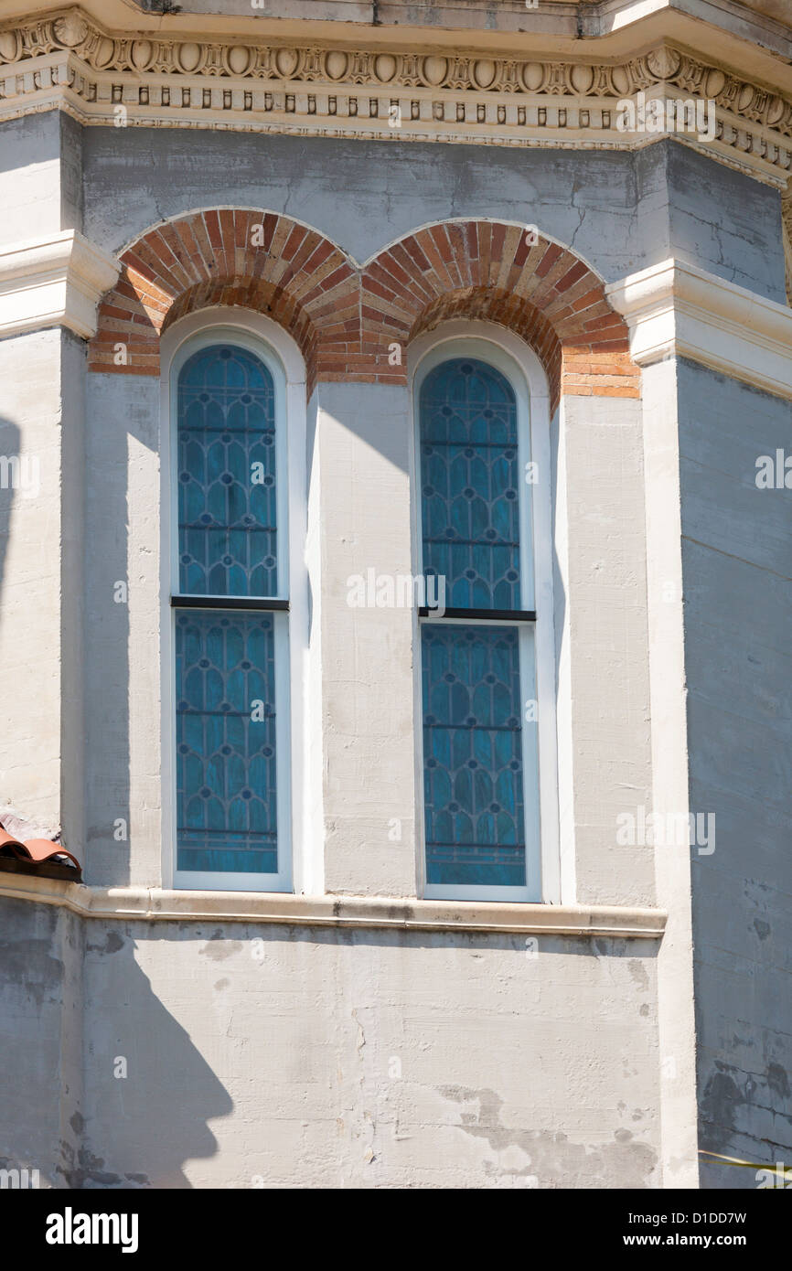 Ornate detail and arched windows in the Memorial Presbyterian Church in ...