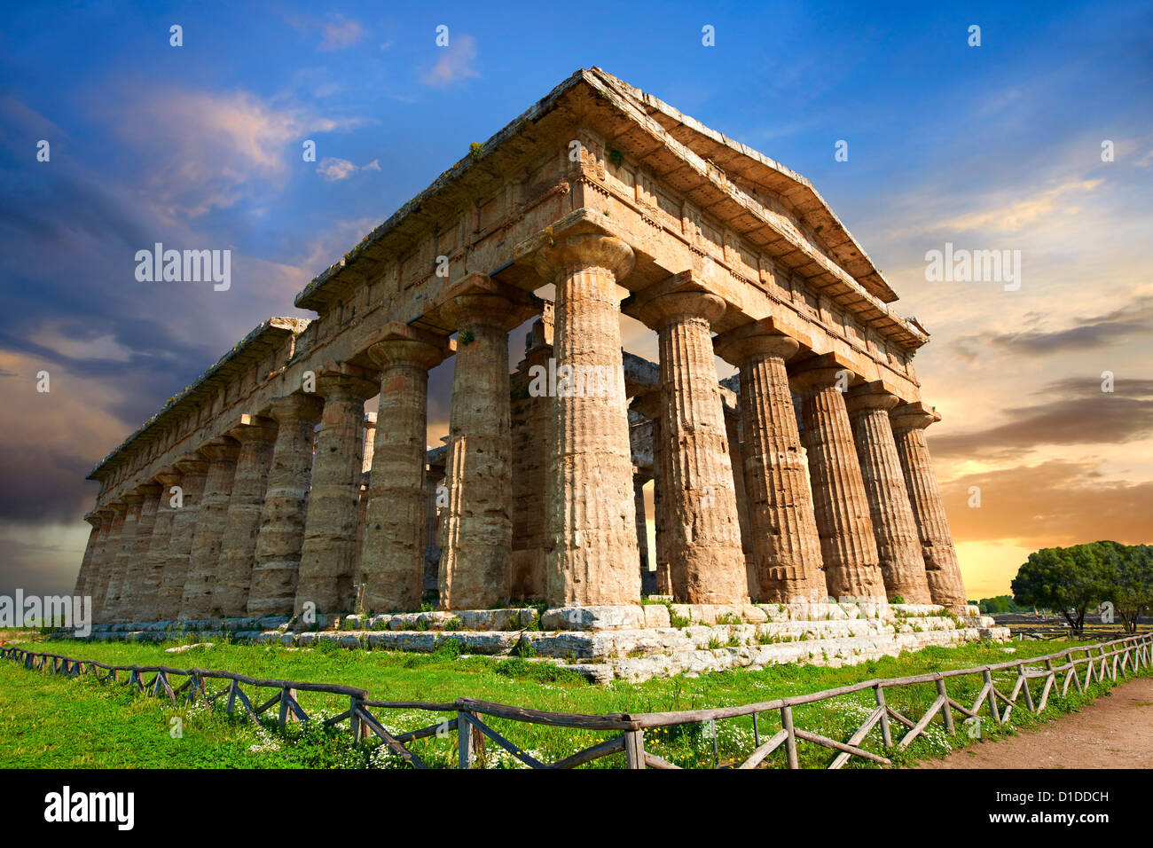 The ancient Doric Greek Temple of Hera of Paestum built in about 460 ...