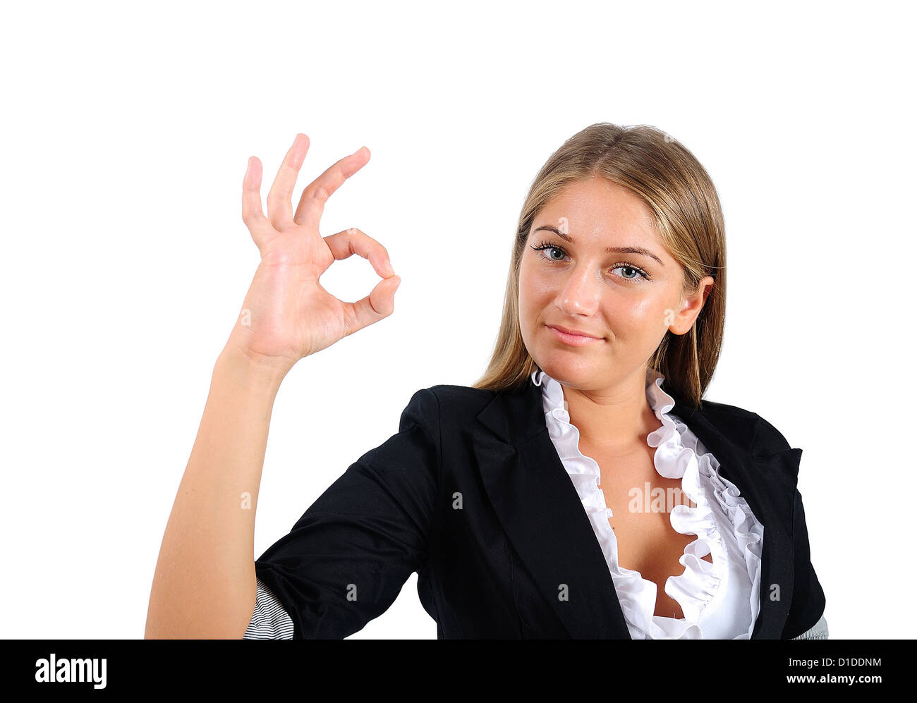 Isolated young business woman agree Stock Photo - Alamy
