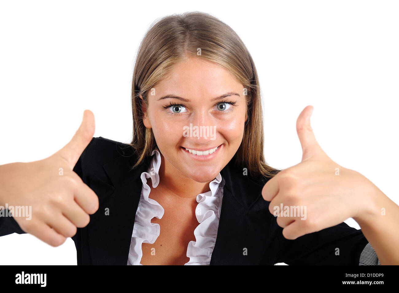 Isolated young business woman agree Stock Photo - Alamy