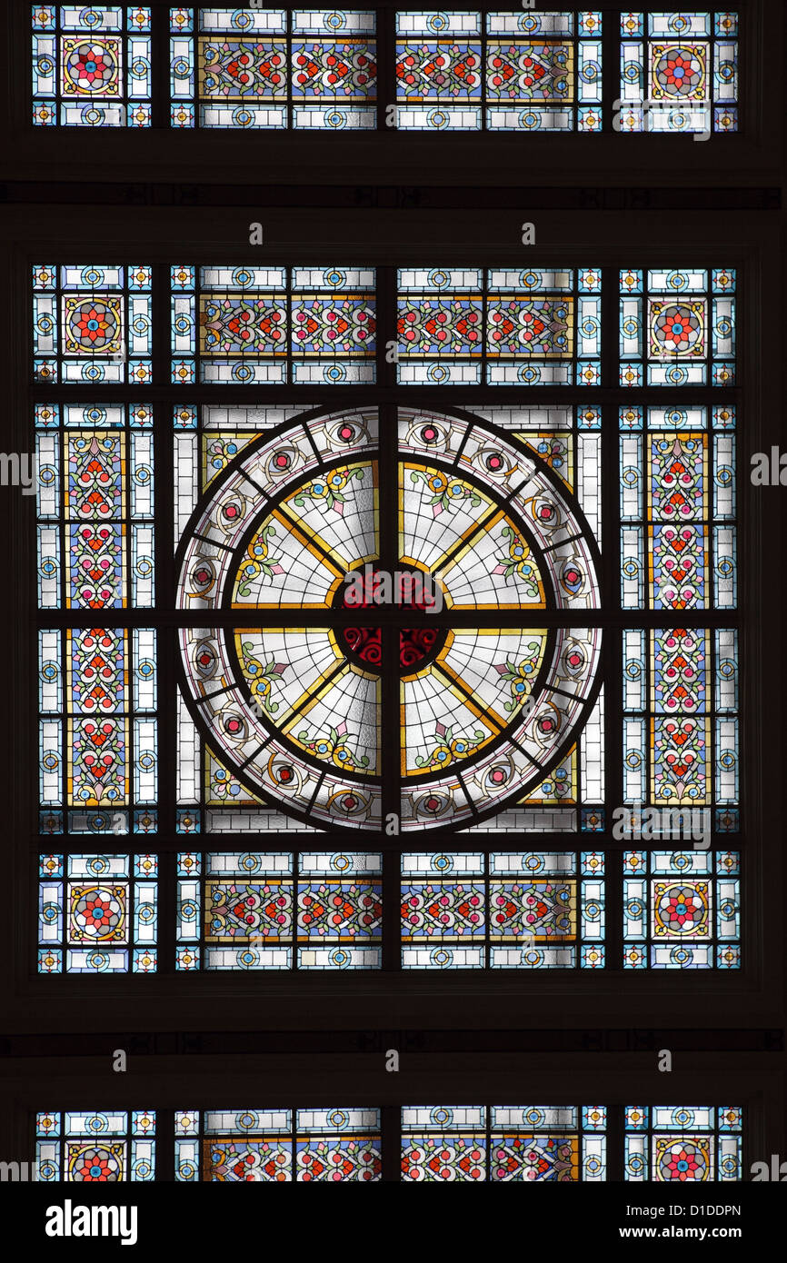 Stained glass windows in the ceiling of the former National Congress ...