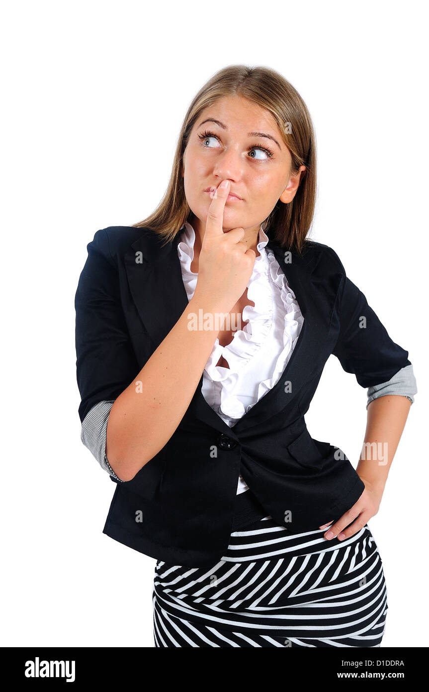 Person side view isolated woman hi-res stock photography and images - Alamy
