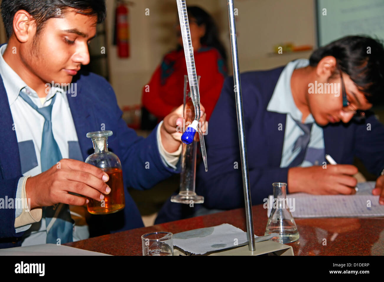 students working on lab Stock Photo - Alamy
