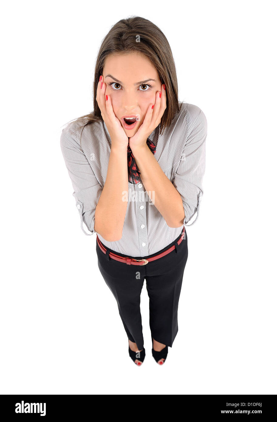 Woman scared full body hi-res stock photography and images - Alamy