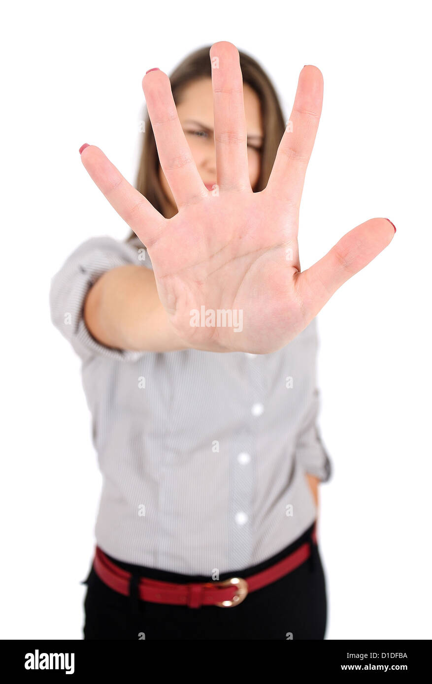 Isolated young business woman refuse Stock Photo - Alamy