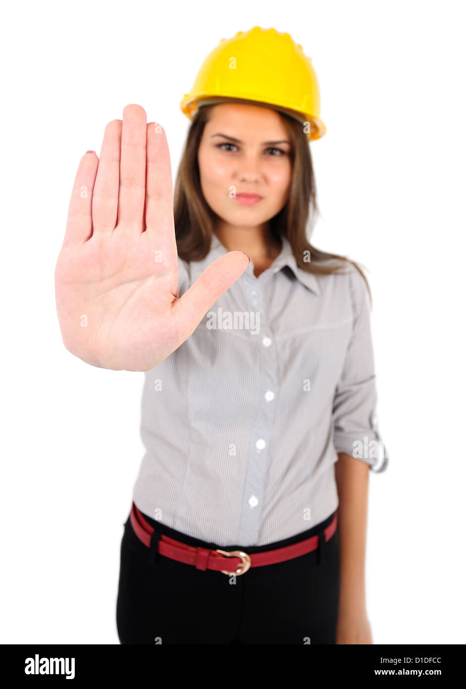 Isolated young business woman refuse Stock Photo - Alamy