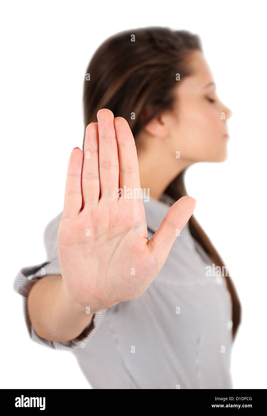Isolated young business woman refuse Stock Photo - Alamy