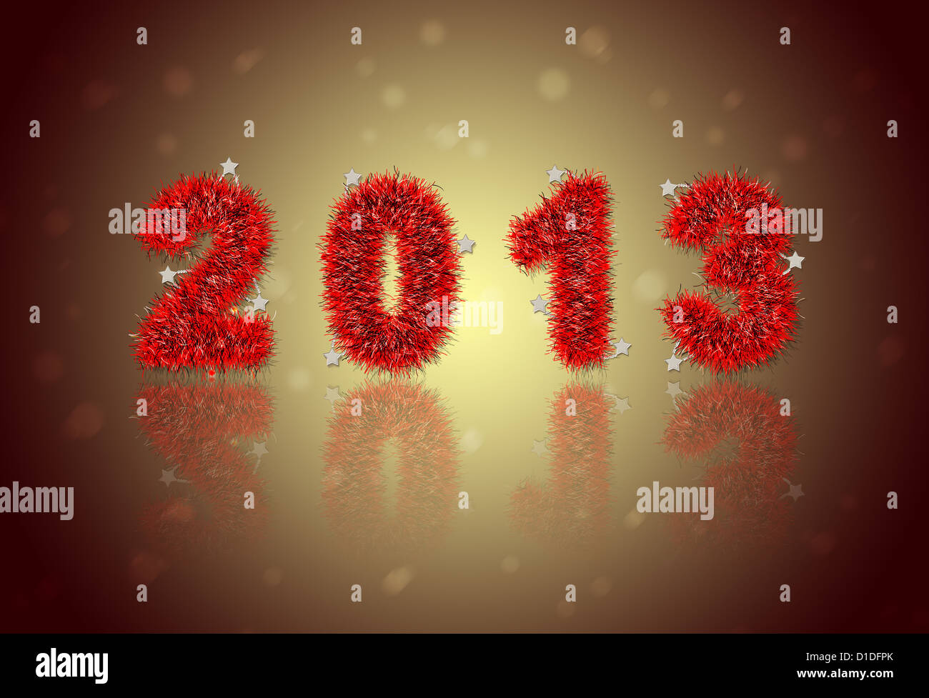 2013 New Year's symbol made of red tinsel Stock Photo - Alamy