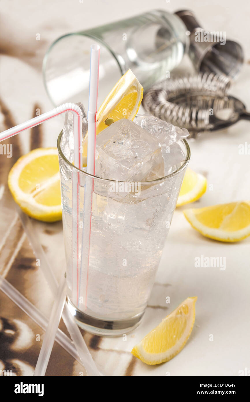 Refreshing clear, lemon drink Stock Photo - Alamy