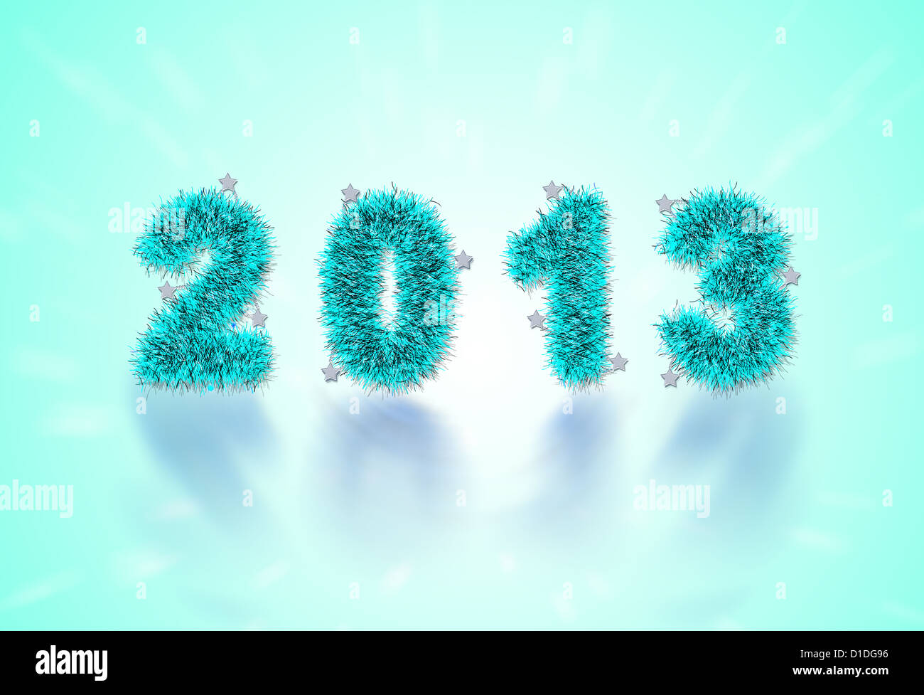 2013 New Year's symbol made of blue tinsel Stock Photo - Alamy