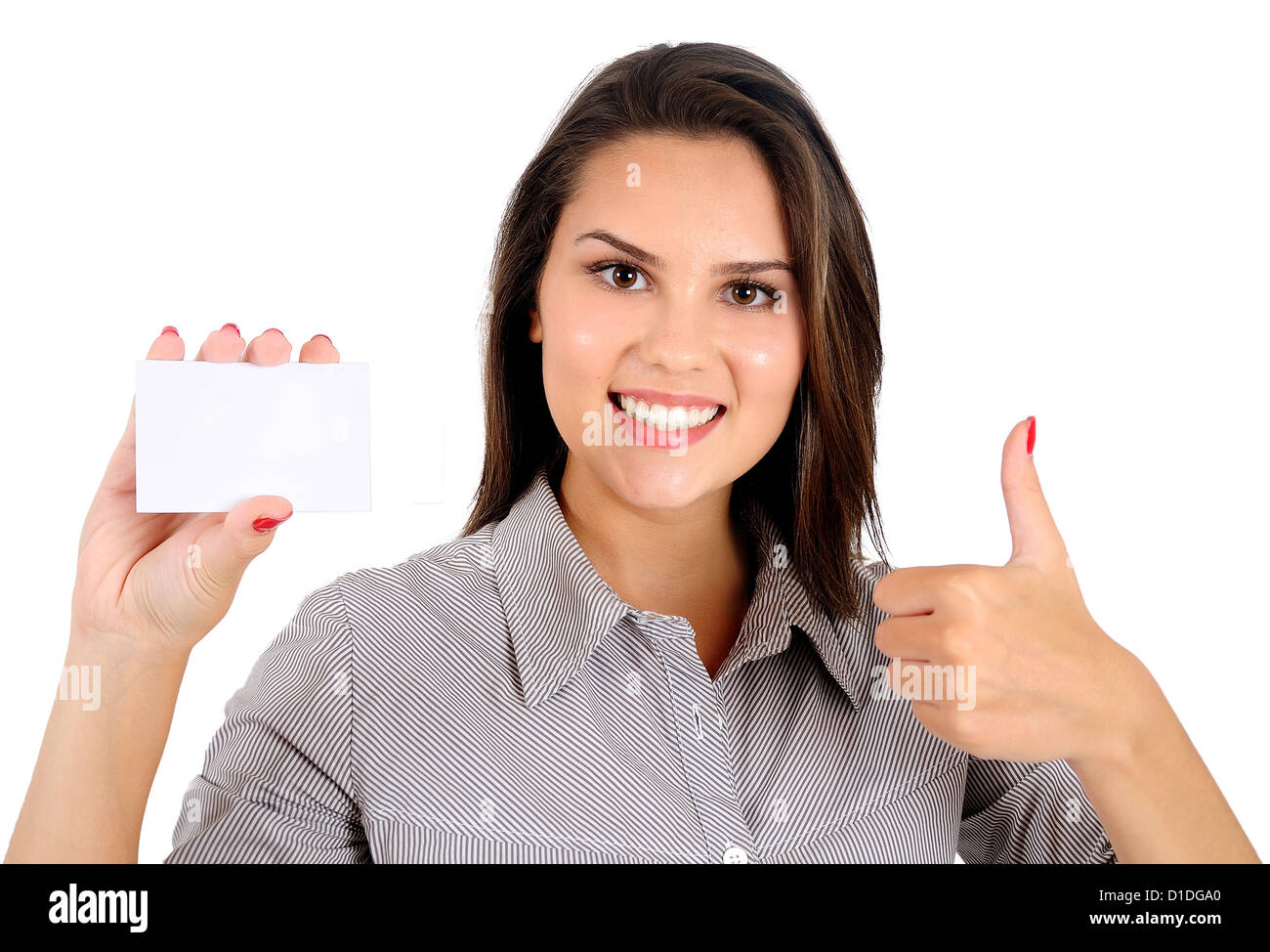 Isolated young business woman agreement Stock Photo - Alamy