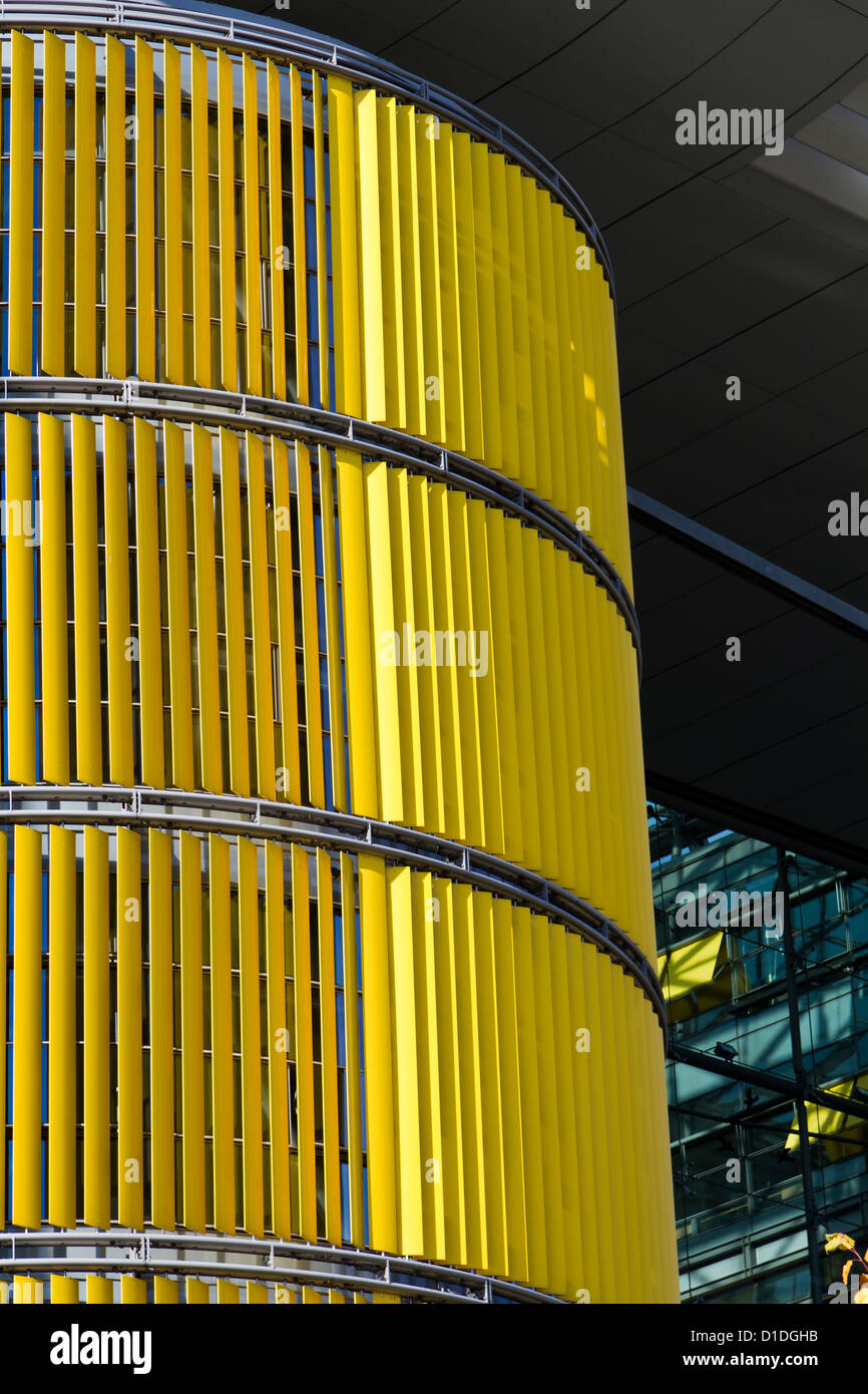 Yellow Exterior Front modern Office Building at the Potsdam Square ...