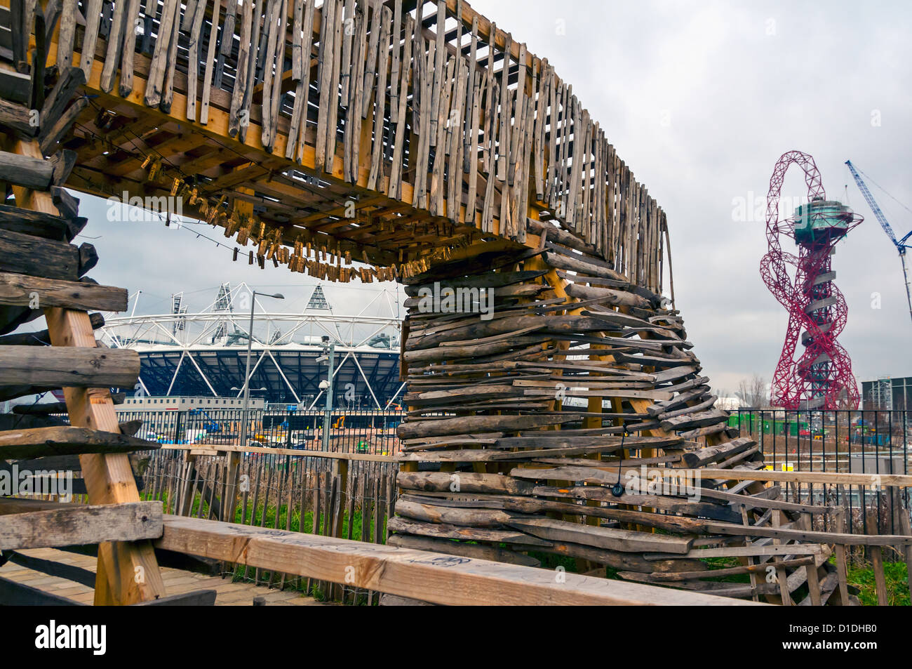 View of the Olympic site taken through a bridge from the viewing ...
