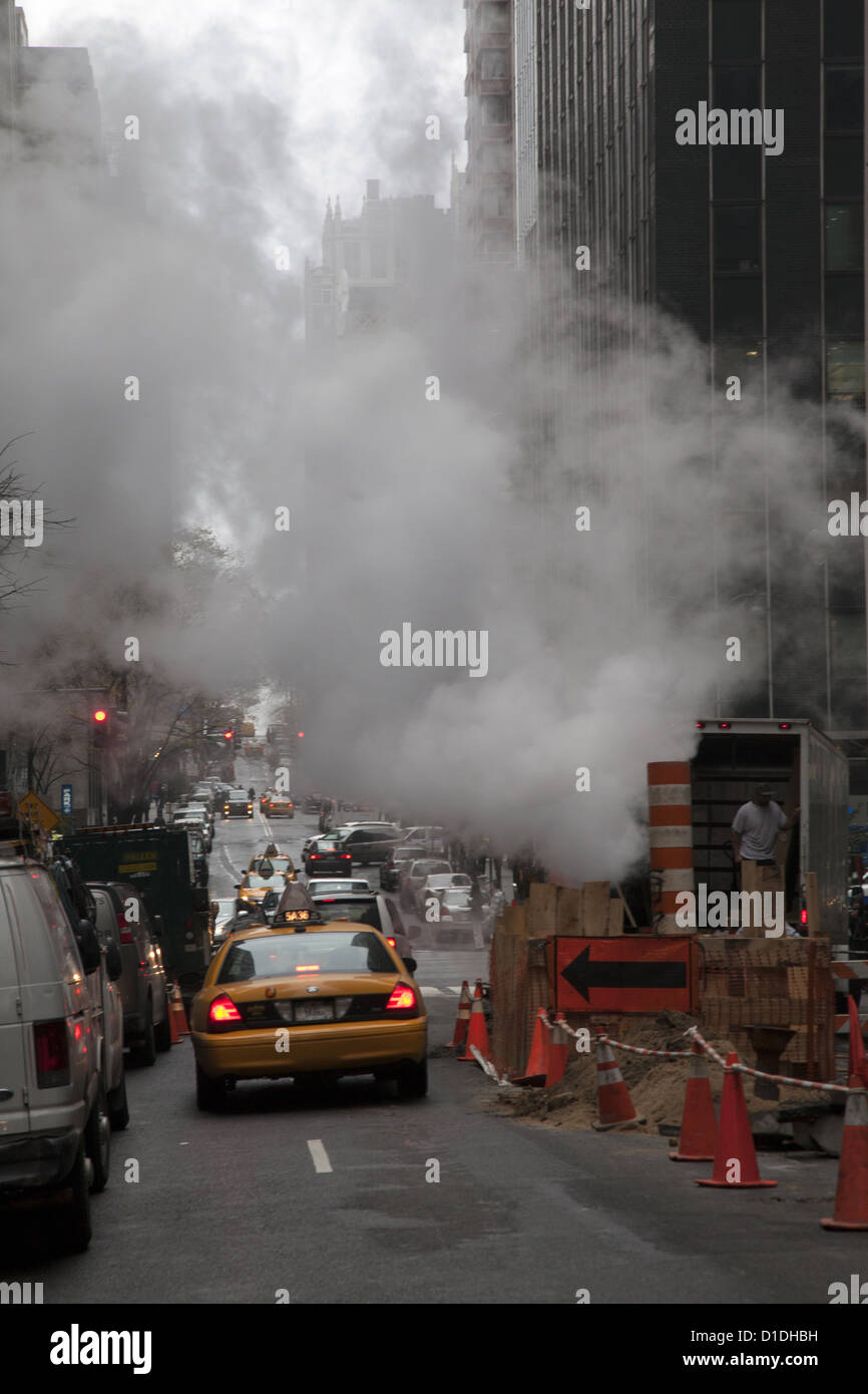 The underground steam pipes in Manhattan can produce street level ...