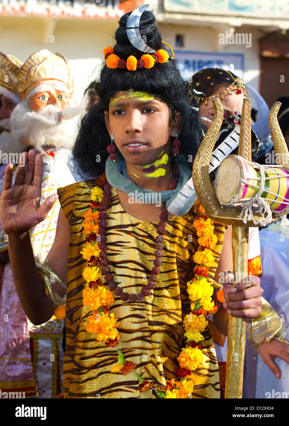 Indian Little boy with lord shiva coustume Stock Photo - Alamy