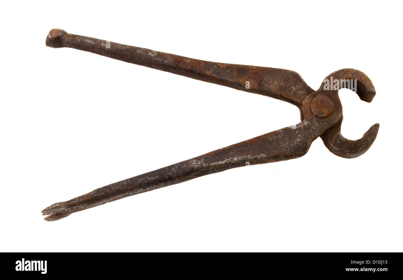 old rusty pliers isolated on white background Stock Photo - Alamy