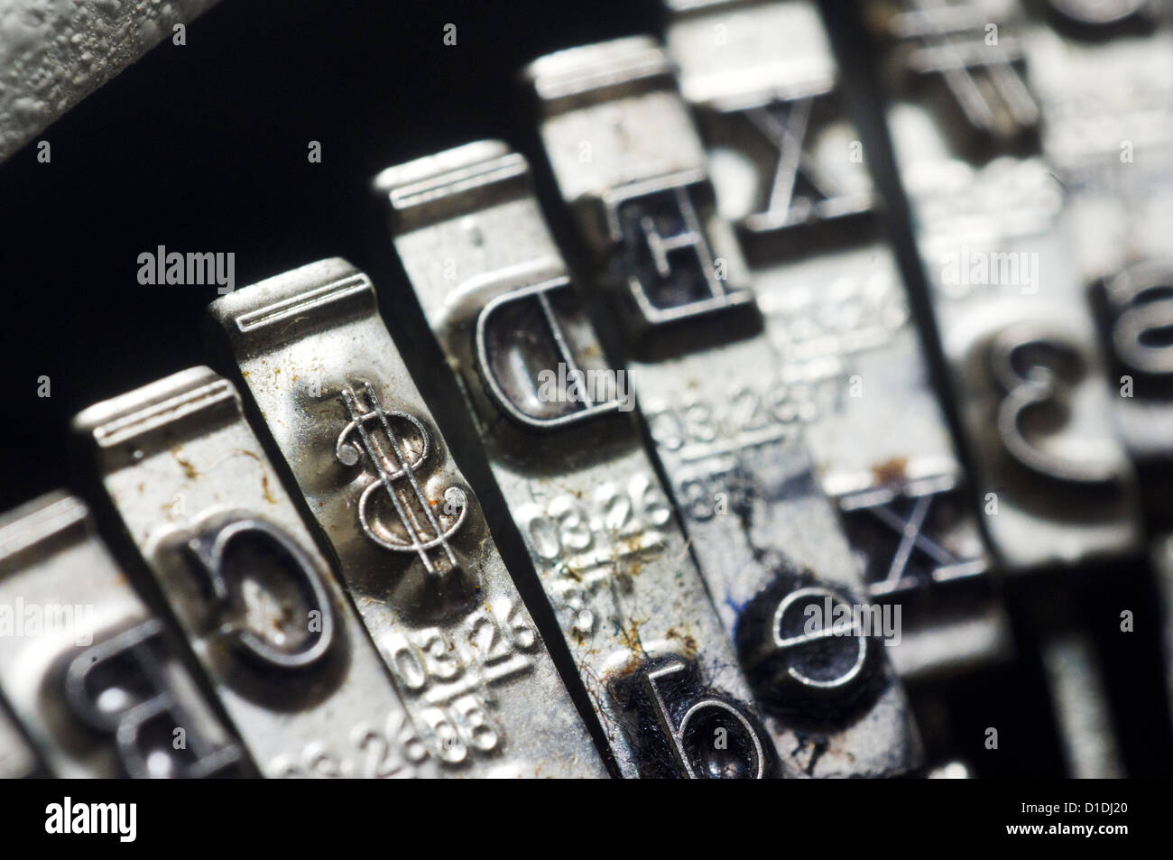 a close up of typewriter key with dollar sign for conceptual usage ...