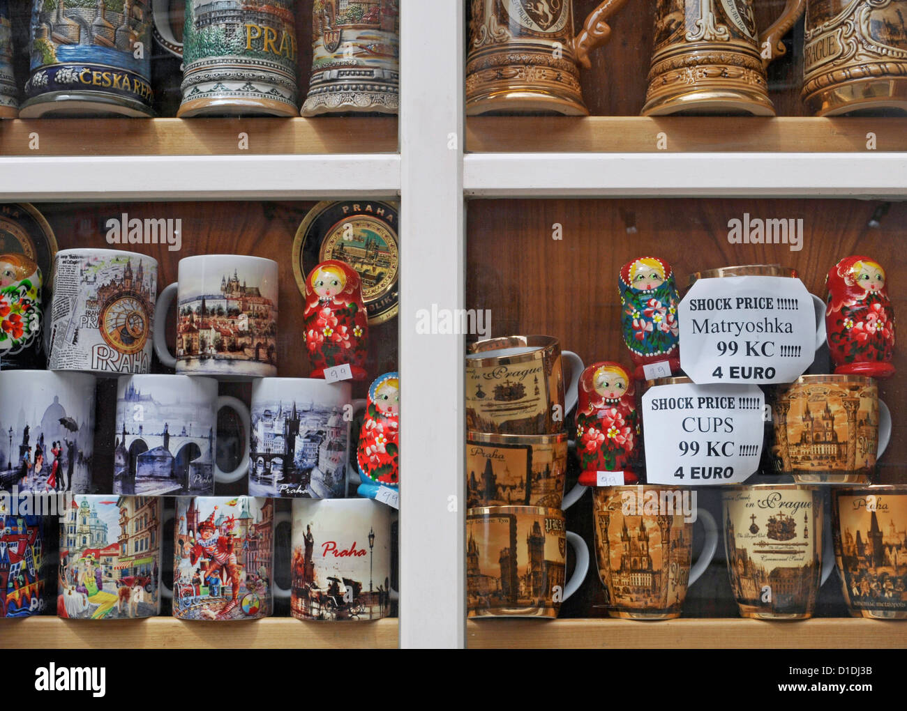A shop window in Prague displaying gifts and souvenirs Stock Photo - Alamy