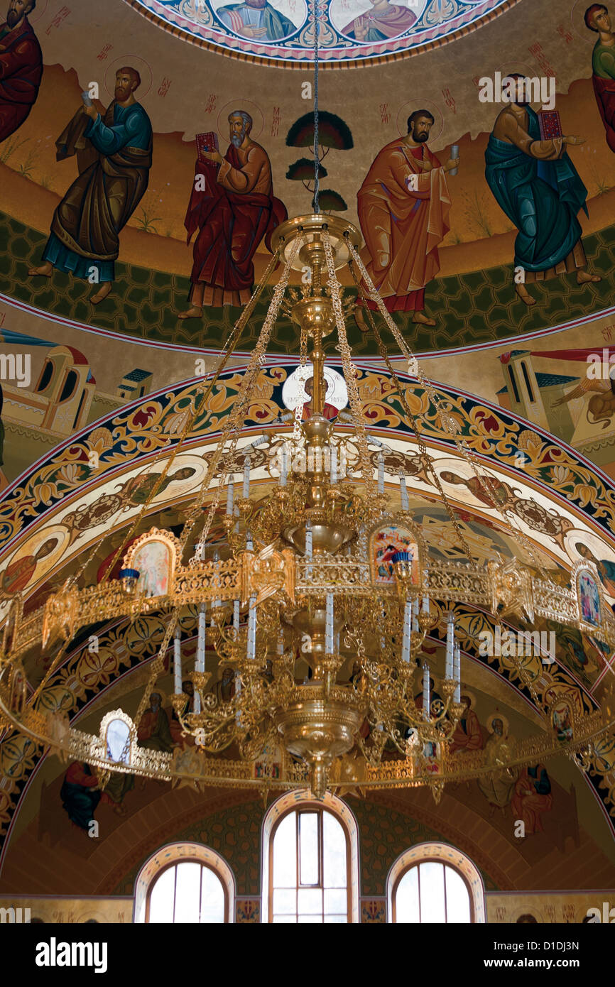 Interior of an orthodox church in Moldova Stock Photo - Alamy