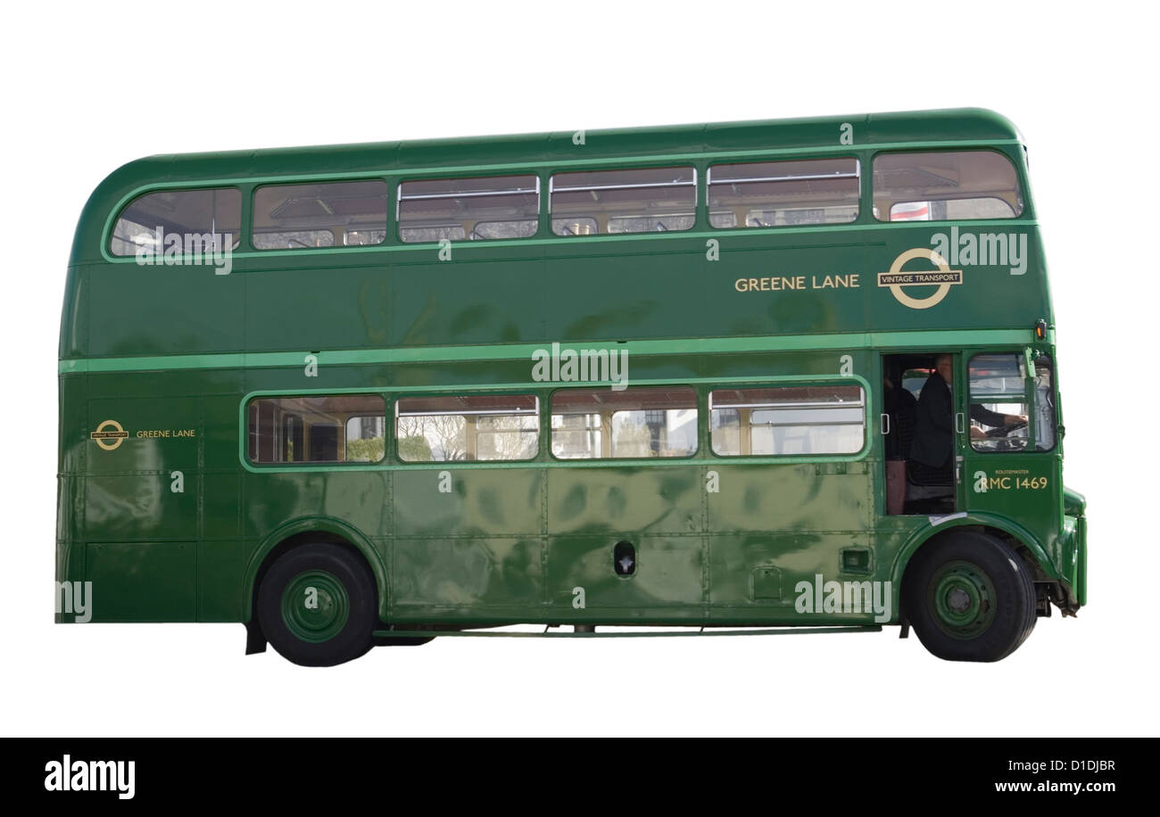Green double decker bus Cut Out Stock Images & Pictures - Alamy