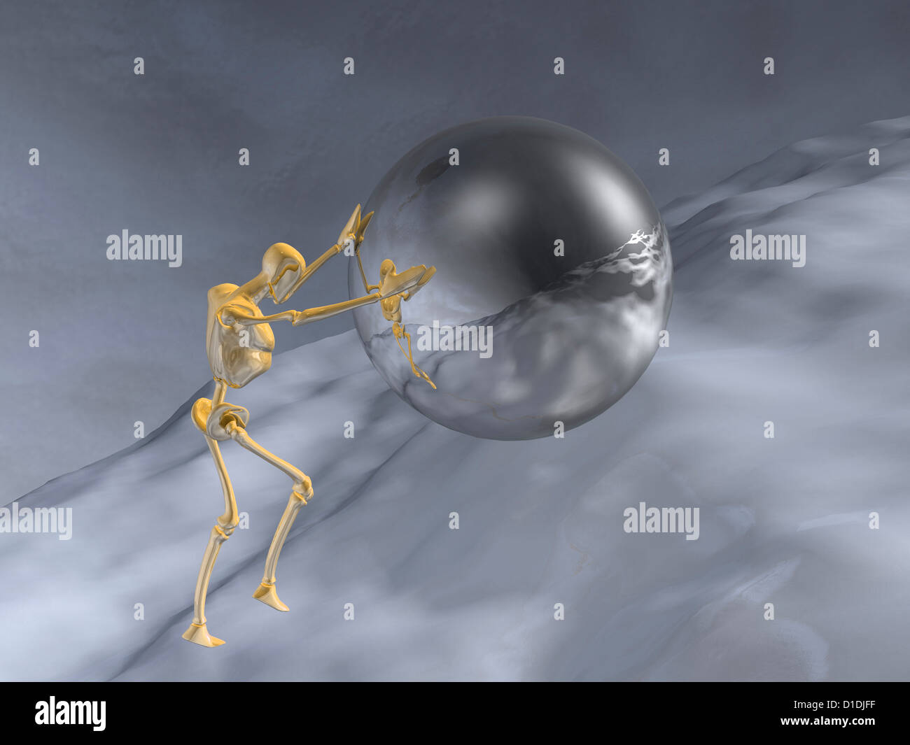 Sisyphus pushing boulder hi-res stock photography and images - Alamy