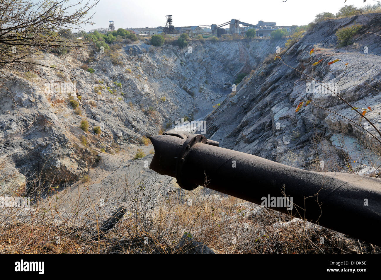 Tsumeb, Namibia. Open copper pit of the former copper mine Stock Photo ...