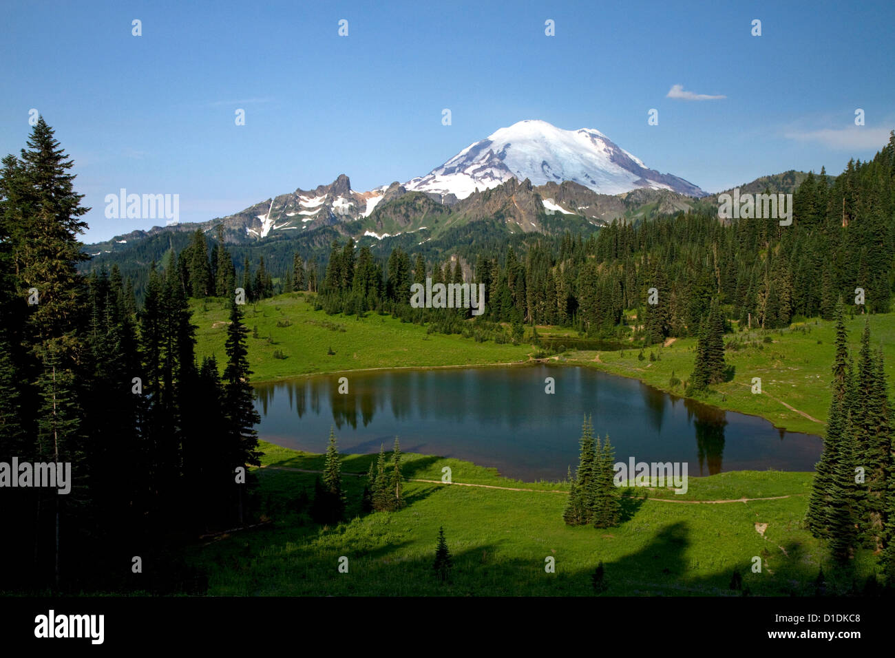 Tipsoo Lake and Mount Rainier at Mount Rainier National Park ...