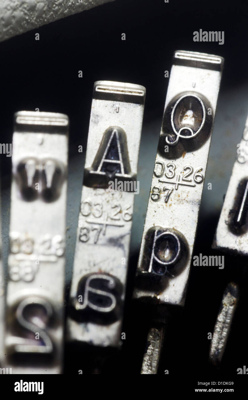 a close up of typewriter key with Q and A letters for conceptual usage ...