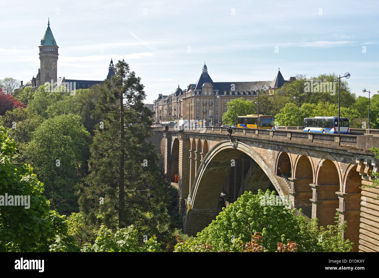 Pont Adolphe bridge and the tower of the Banque et caisse d'épargne de ...
