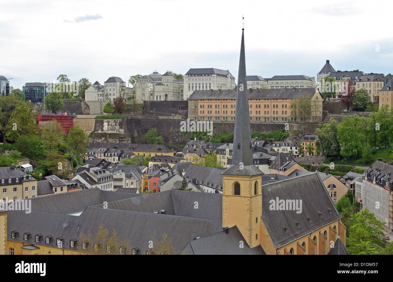 View over Luxembourg City's UNESCO World Heritage listed old town, from ...