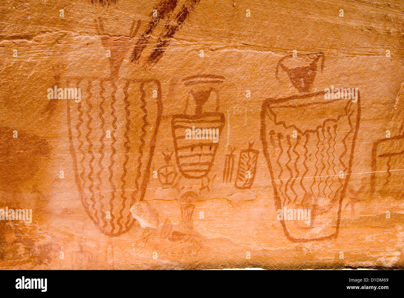 Native American pictographs, Canyonlands National Park, Utah Stock ...