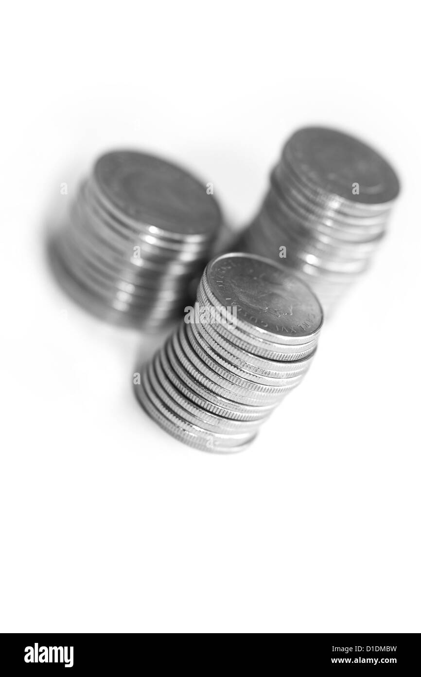 stack of coins isolated Stock Photo - Alamy