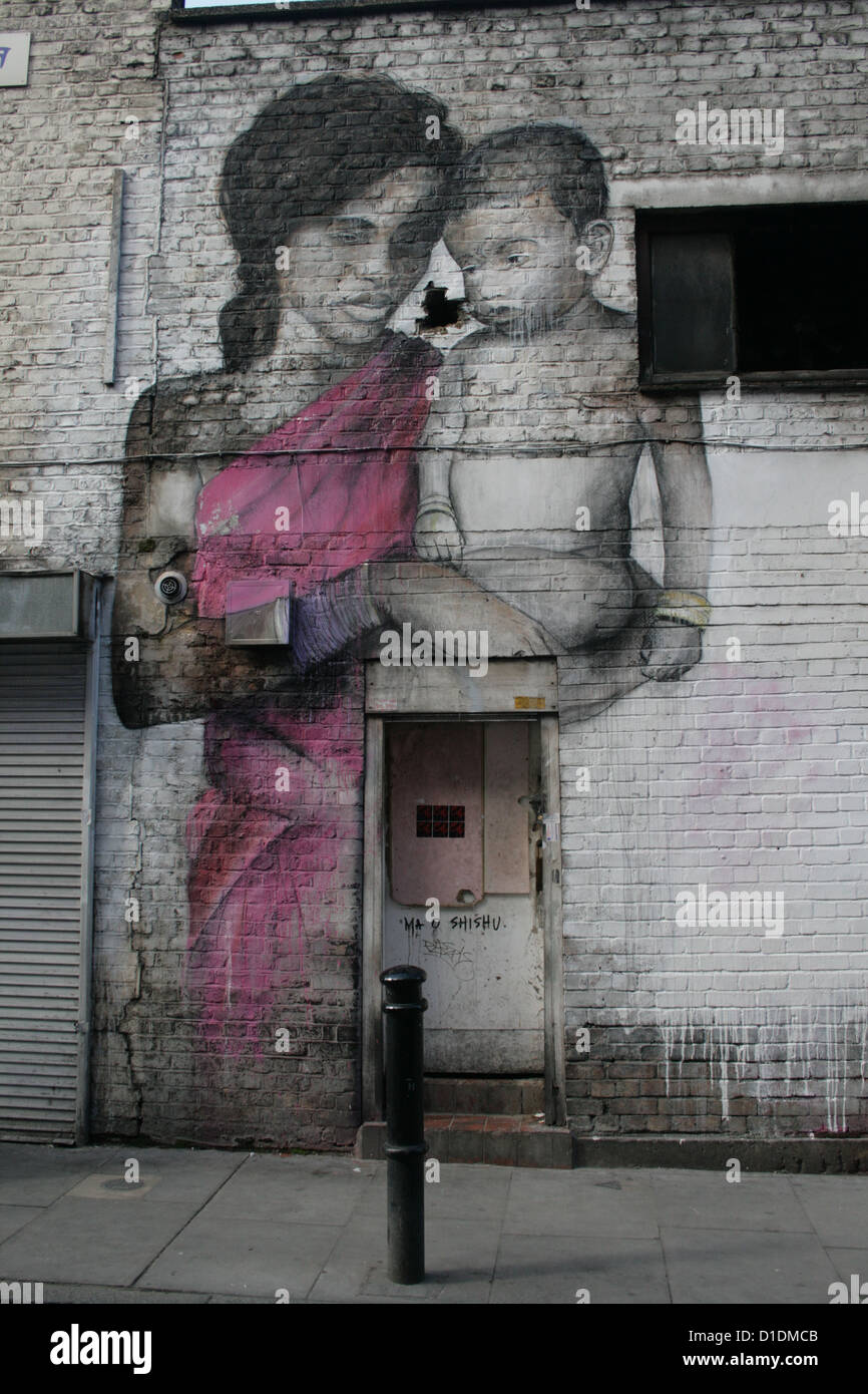Artwork by Ben Slow near Brick Lane, East London Stock Photo - Alamy
