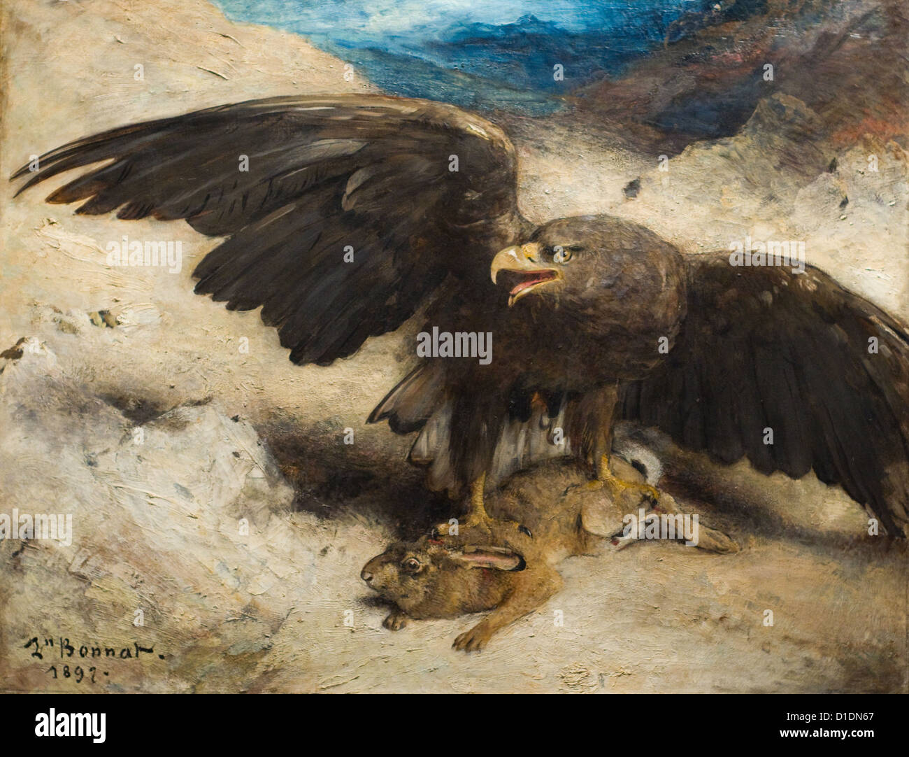 Léon Bonnat Aigle et Lièvre - Eagle and hare 1897 XIX th century French ...