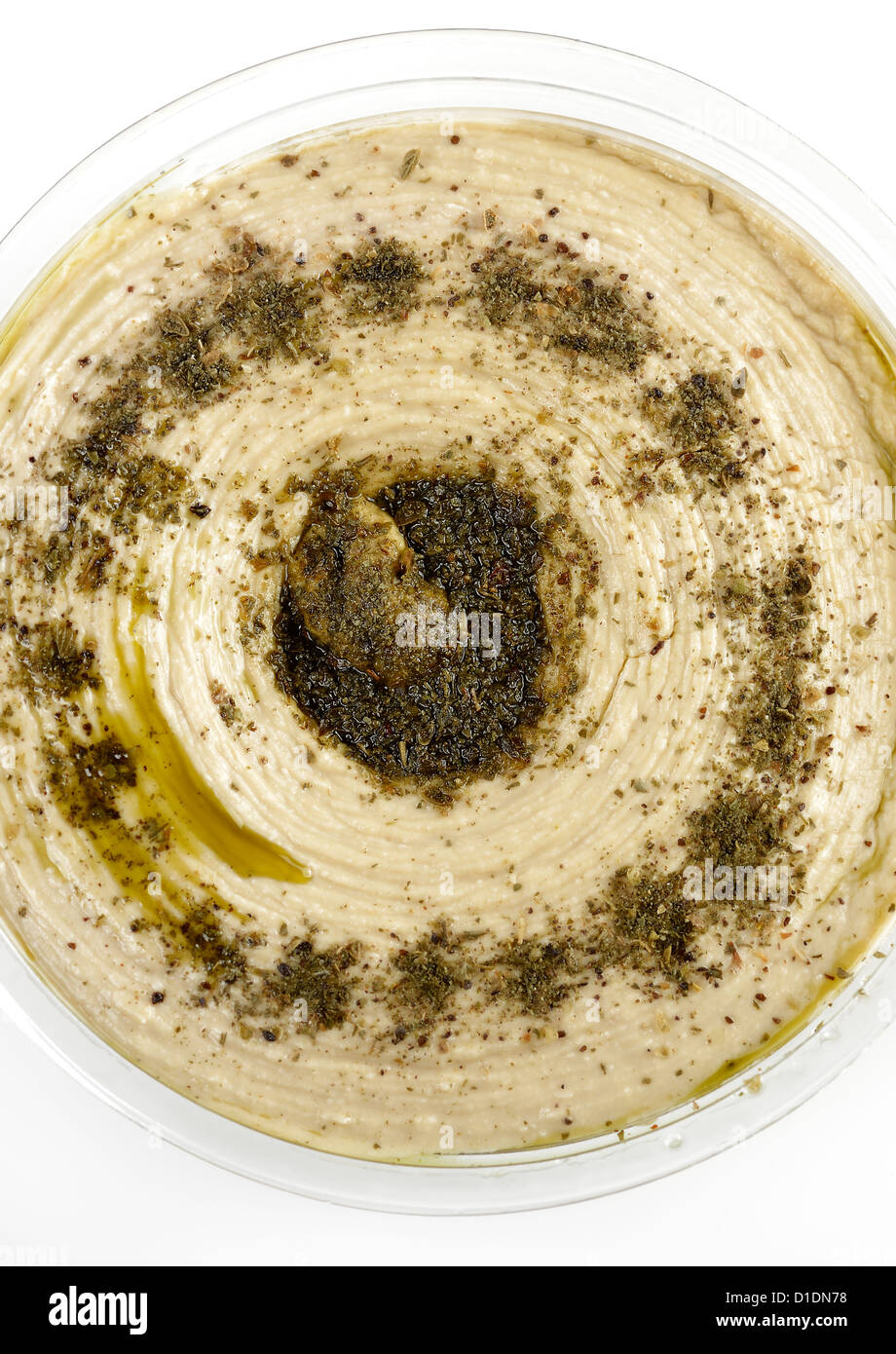 Top View Of Hummus Dip Stock Photo - Alamy